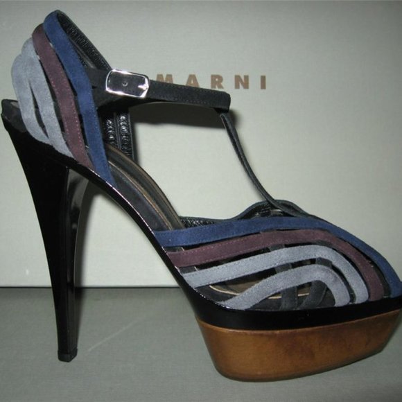 Marni | Shoes | Marni Charleston T Strap Suede Caged Platform Sandals ...